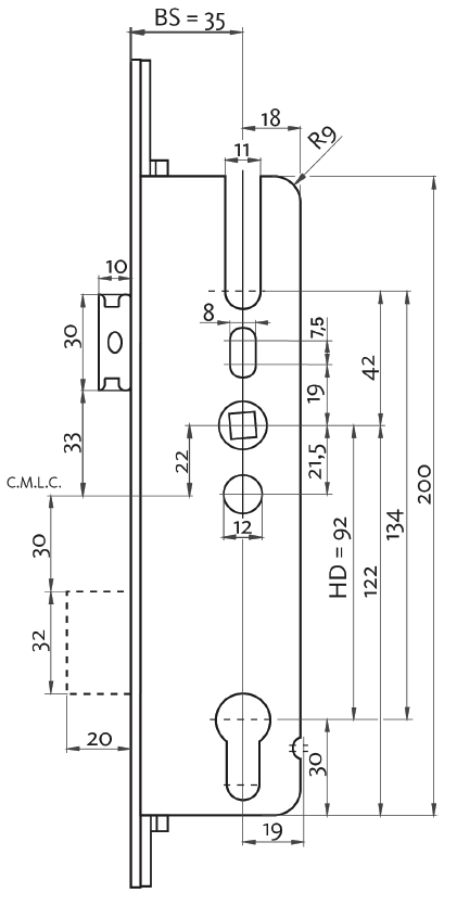 Roto Upvc Door Lock Gearbox Multi Point 35mm 92mm Single Spindle Elite ...