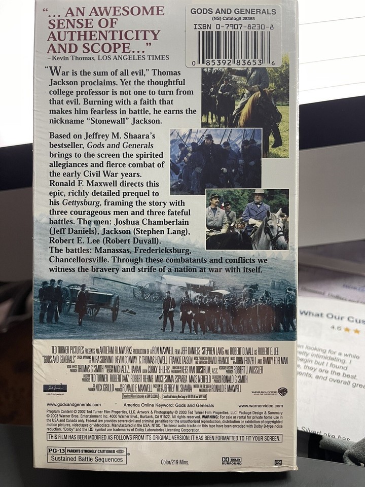 Gods and Generals 2 Tape VHS Set 2003 Robert Duvall New Sealed | eBay