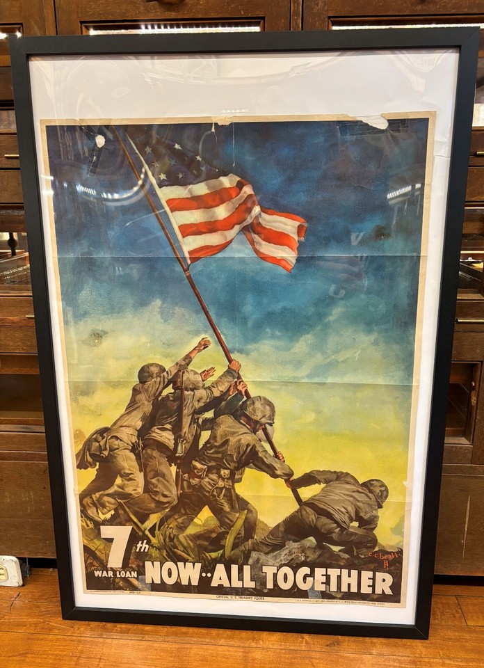 ORIGINAL WW2 US Propaganda Poster Now All Together 7th War Loan 1945 ...