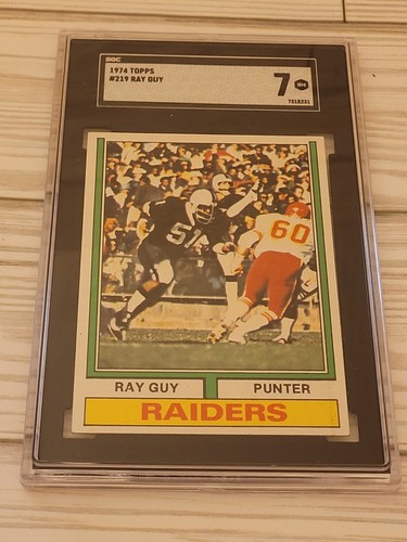 1974 Topps Ray Guy Rookie Football Card #219 Oakland Raiders SGC 7 NM ...