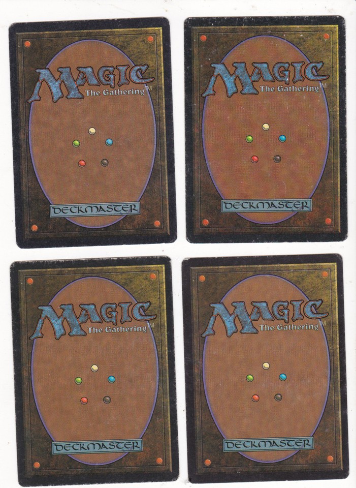 Lot x4 Fastbond REVISED MAGIC MTG ENGLISH 1994 EX-GOOD Playset VINTAGE ...