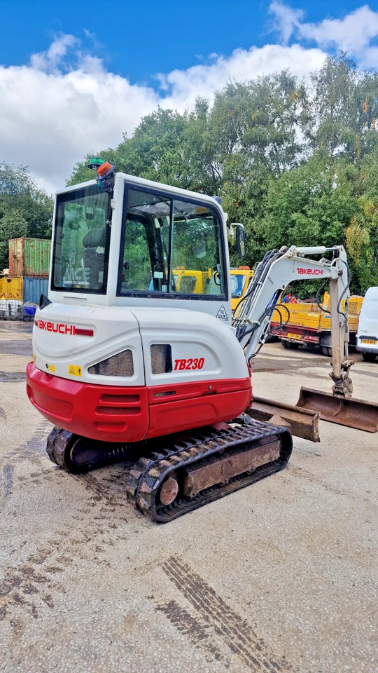 Takeuchi TB230 3T Mini Excavator 2017 Cab Piped Manual Hitch 3 Buckets ...