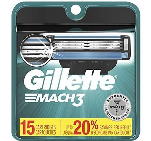 1 Gilette Mach 3 razor blade and 15 cartridges supply for a year | eBay