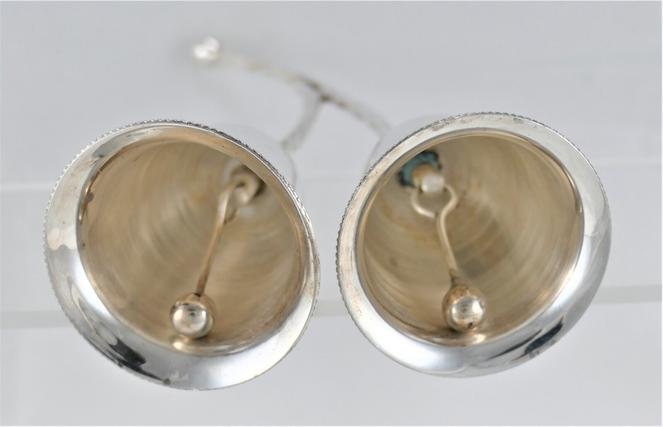 Large Egyptian Solid Silver Double Table Bells - Rope Handle - 174 ...