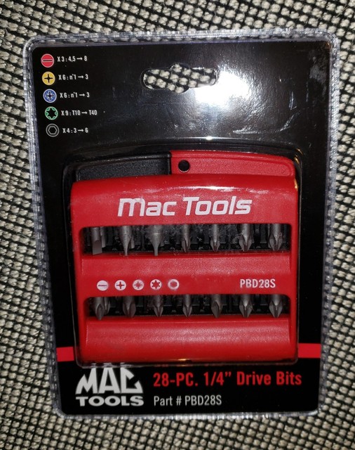Mac Tools 27-pc 1/4” Drive Bits PBD28S for sale online | eBay