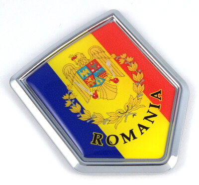 Romania Flag Emblem Chrome Car Decal Bumper Sticker 3D | eBay