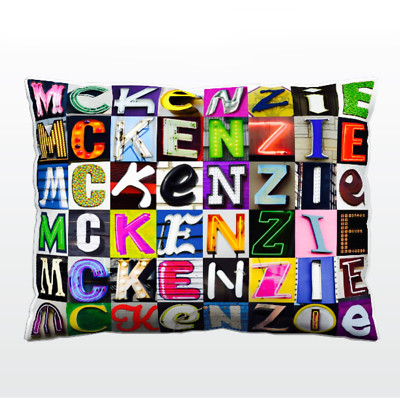 Personalized Pillow featuring the name MCKENZIE in photos of sign ...