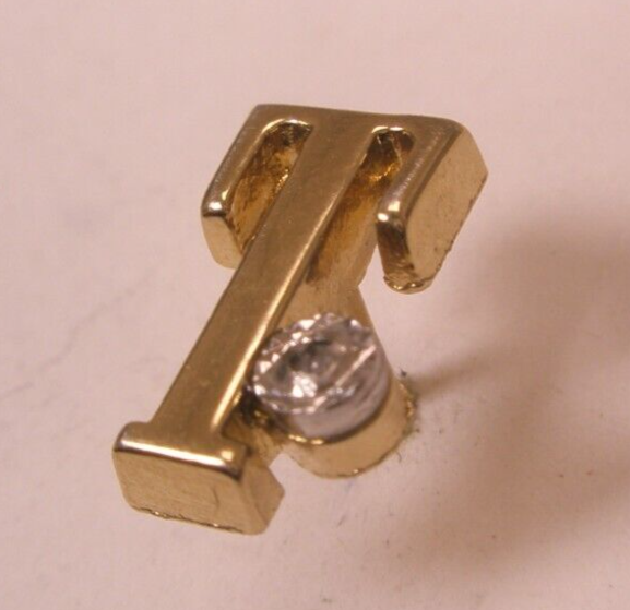 T Monogram Initial Letter Vintage Tie Tack Lapel Pin thomas terrence ...