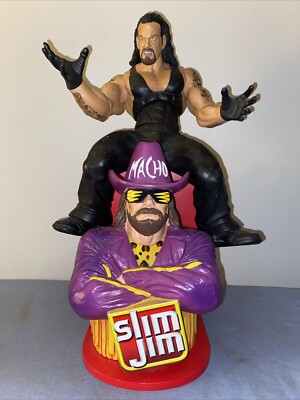 MACHO MAN RANDY SAVAGE Slim Jim Display 2020 & 2005 UNDERTAKER FIGURE ...