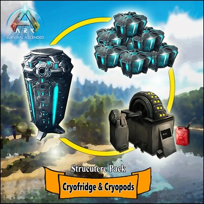Ark Survival Ascended PVE x1 CRYO FRIDGE x120 CRYOPOD x1 GENERATOR base ...