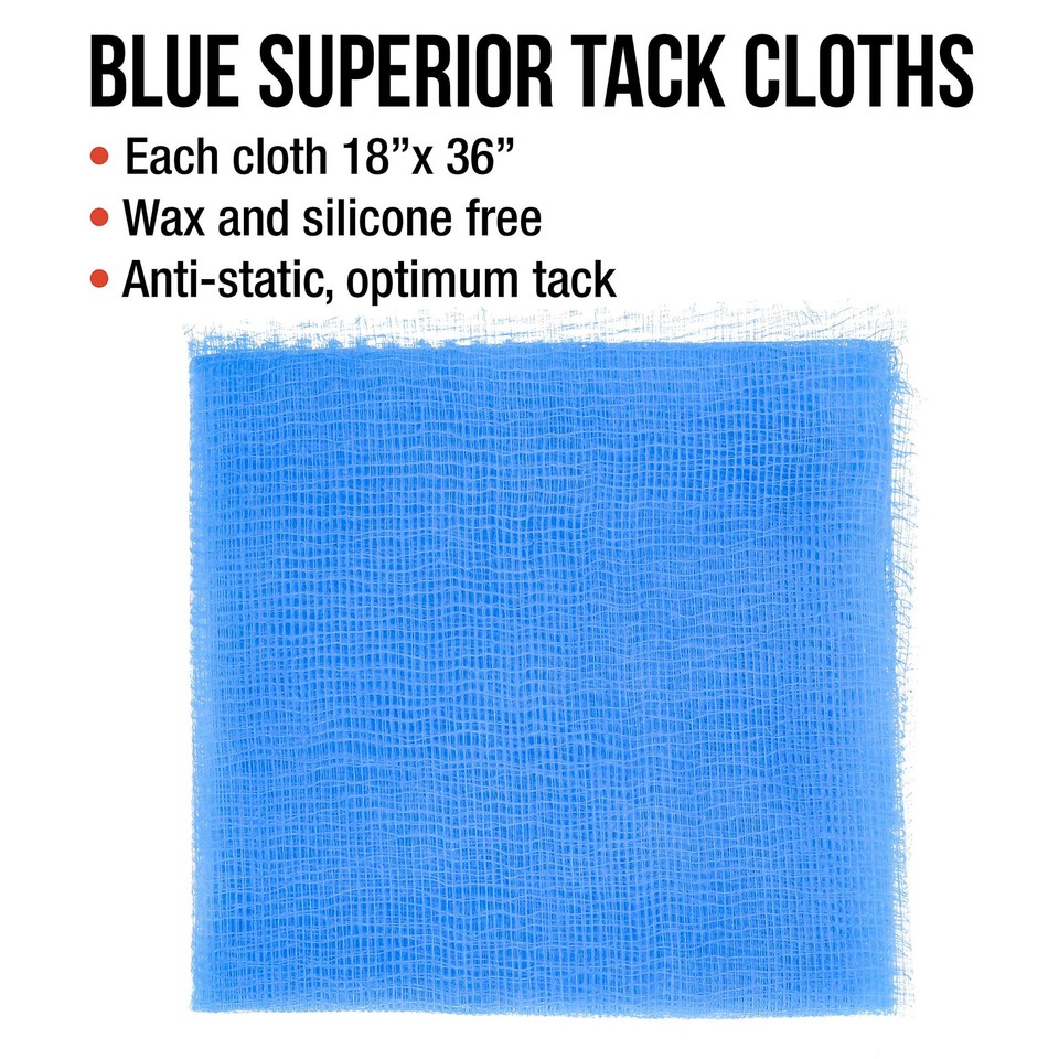 Pure Blue Superior Tack Cloth, 12-Pack, Automotive & Woodworking, Dust ...