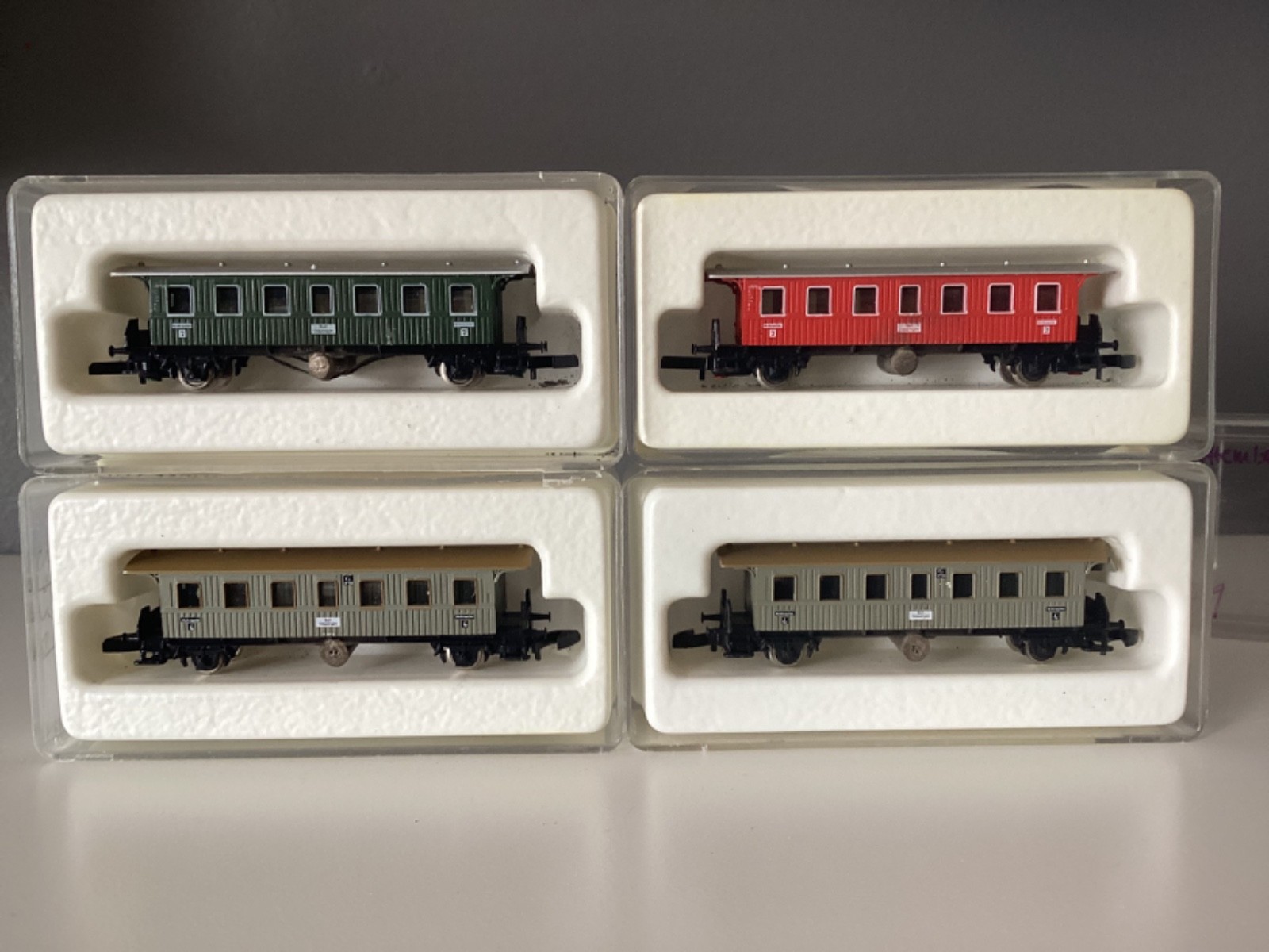 Marklin Z scale set of four matching Wurttemberg passenger cars 8701 ...