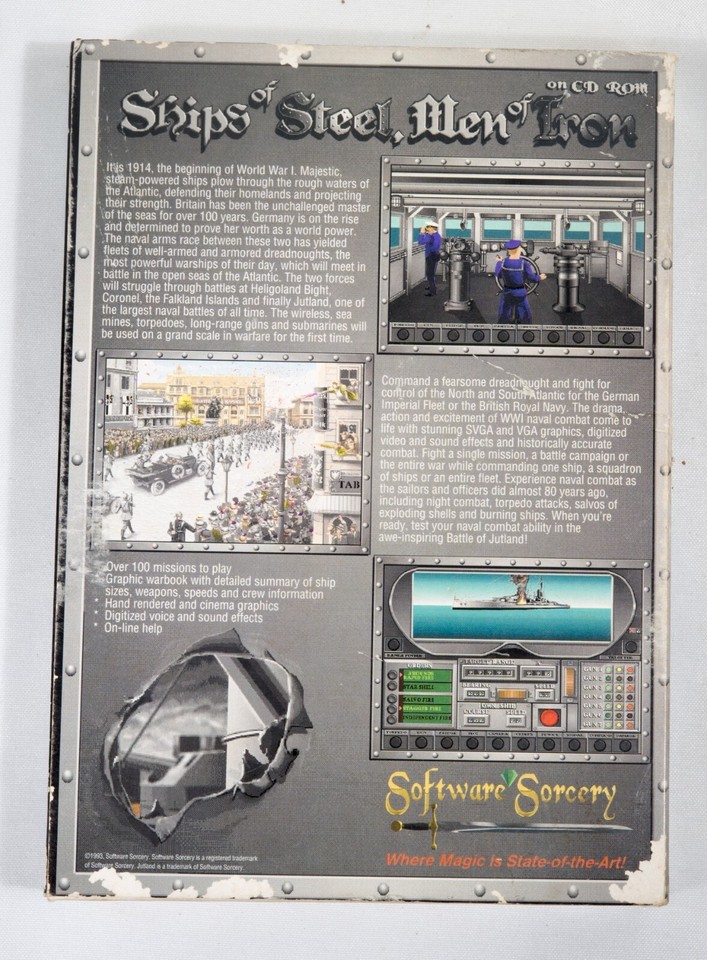 Vintage Software Sorcery Jutland Ships of Steel DOS CD-ROM game ST533B29 | eBay