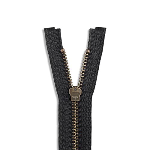 20” Black Zipper Metal Zipper Black 20 inch Antique Brass Metal Heavy ...