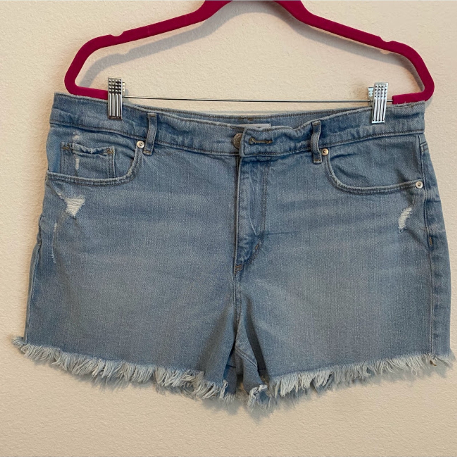 LOFT Made & Loved Distressed Denim Cutoffs 14 - Gem