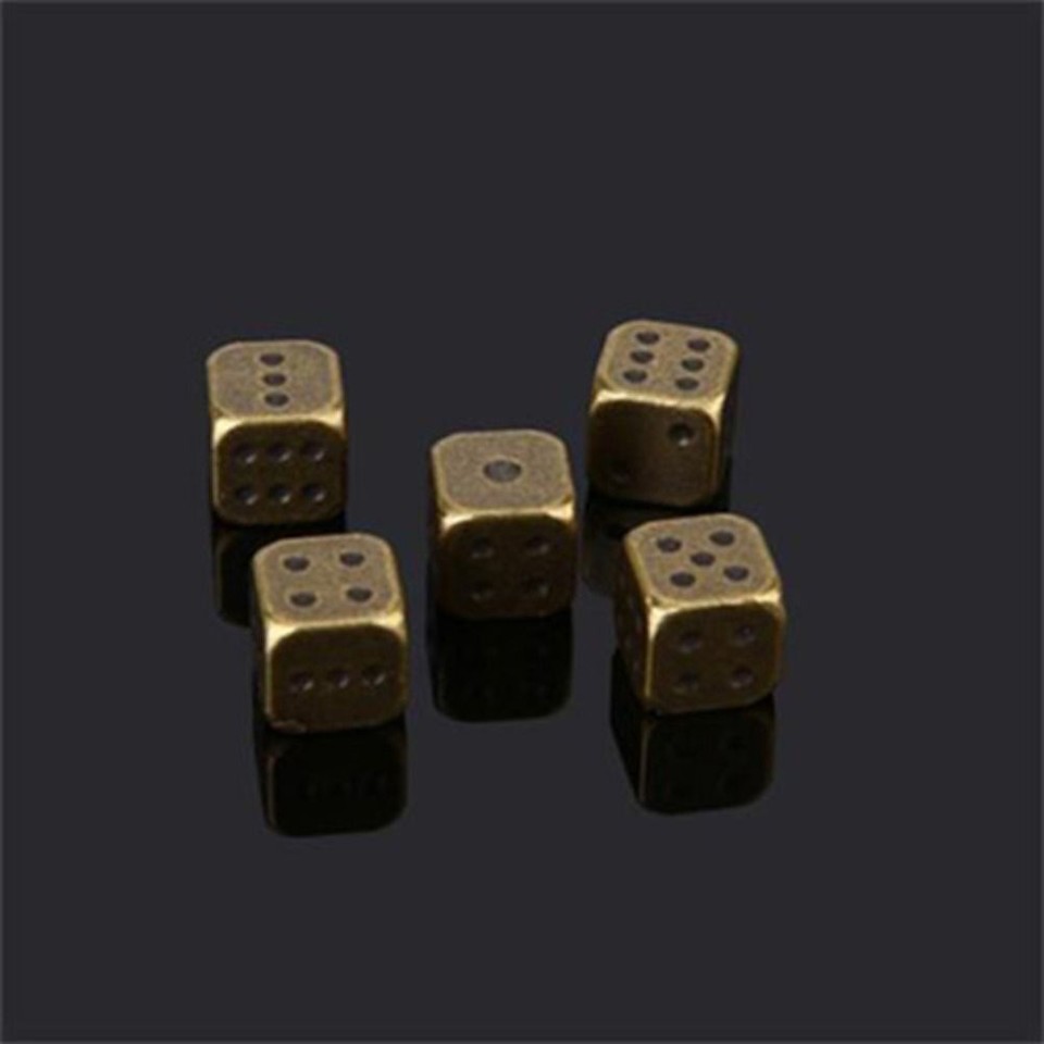 6 sided gold plating dice metal electroplating table games dice dice ...