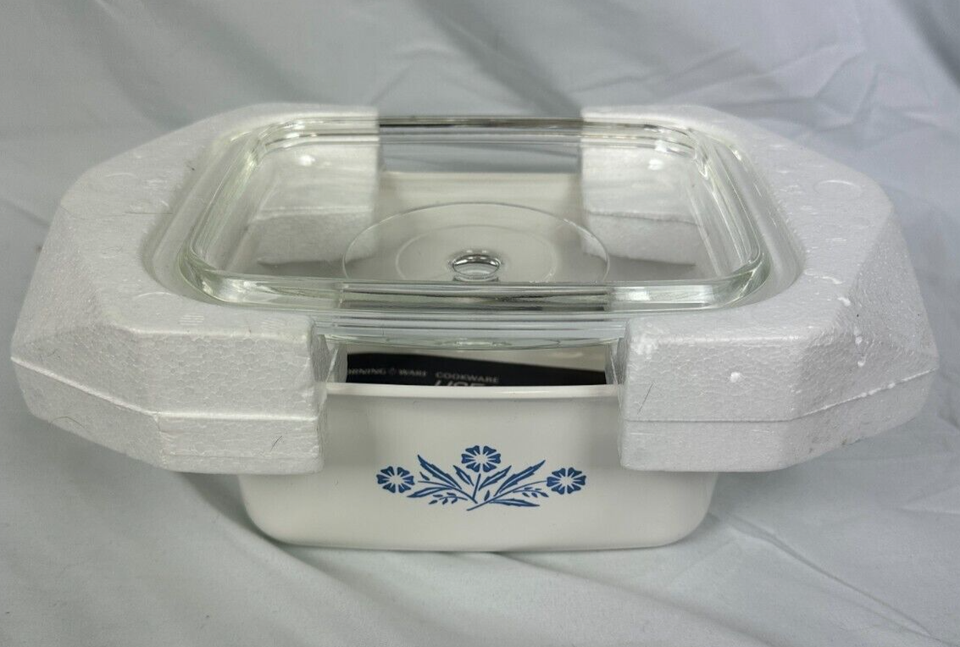 Vintage NEW Corning Ware Blue Cornflower P-4-B 1-1/2 Qt Rectangle Dish ...