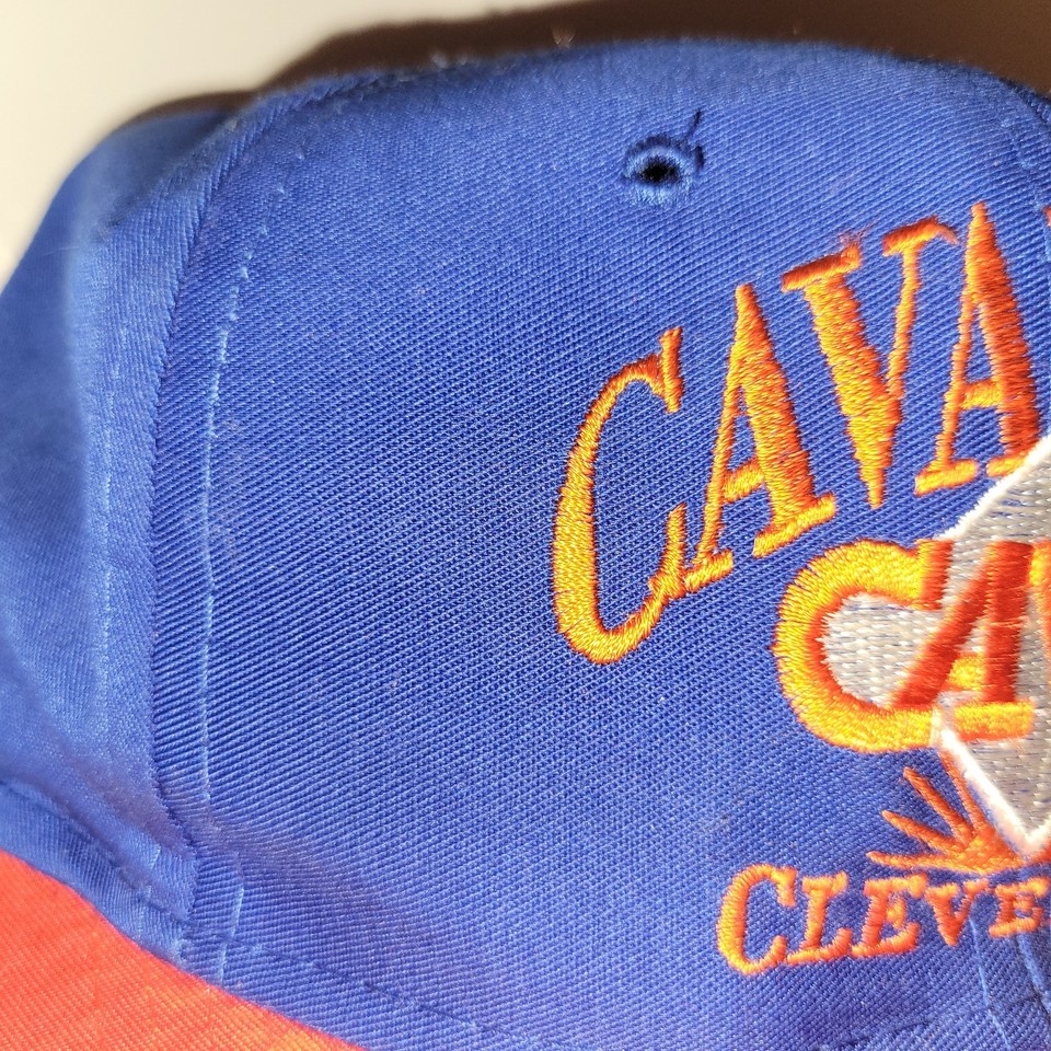 Vintage Cleveland Cavaliers Snapback Hat Cap Blue Orange AJD Signature ...
