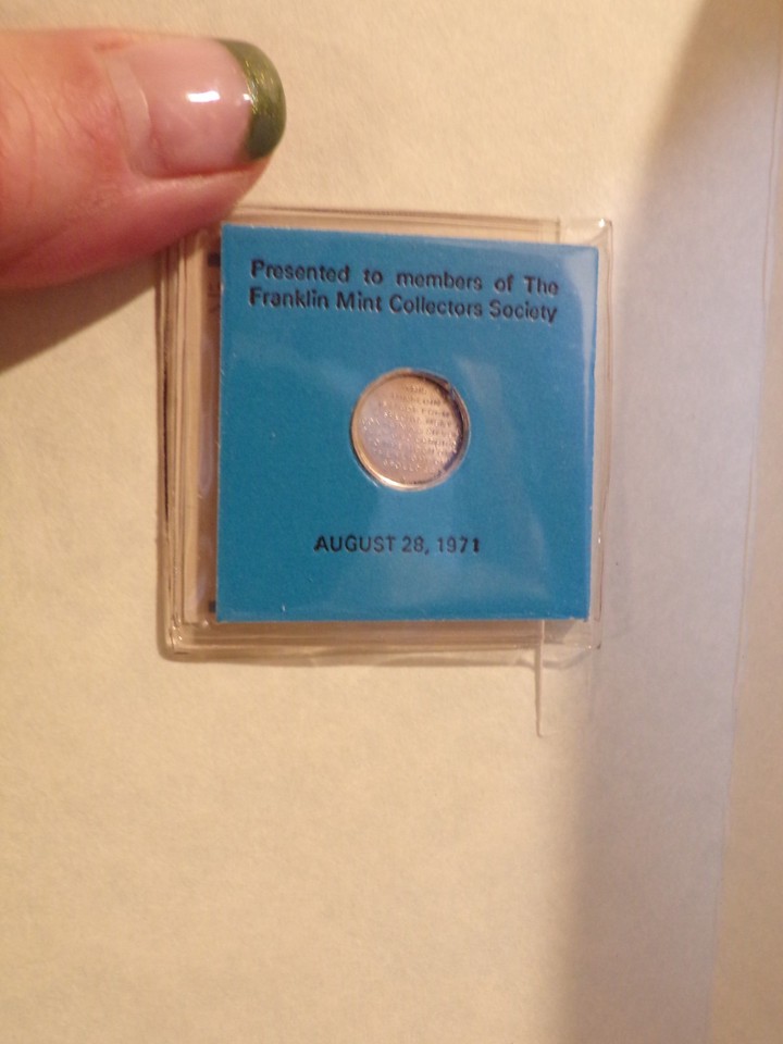 1971 SILVER FROM AROUND THE MOON APOLLO 14 COMMEMORATIVE MINI COIN ...