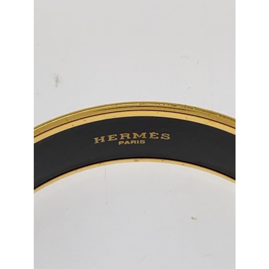 HERMES Email GM Gold Finish Enamel Bangle Green Bracelet Authentic 5592 ...
