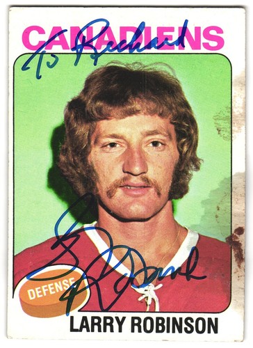 Larry Robinson 1975 Topps #241 Montreal Canadiens Autograph Card To ...