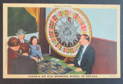 Wheel of Fortune in Nevada NV Unposted Linen Postcard | eBay