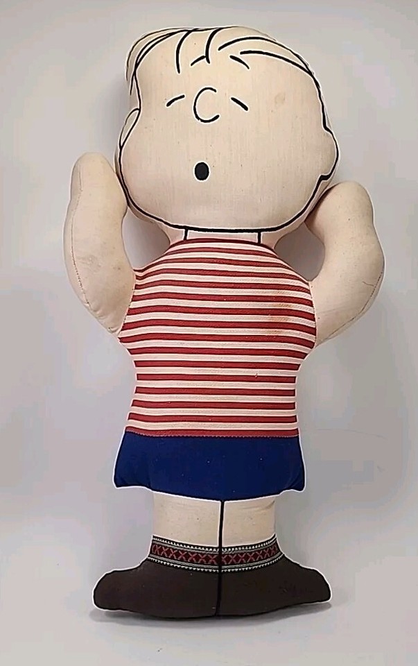 Vintage 1960s PEANUTS PLUSH LINUS Pillow Stuffed Doll 14" by Heinrich ...