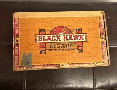 Vintage Black Hawk Cigars box Indiana Factory 202 Cigar Box H. Dedrick ...