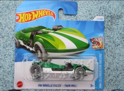 Hot Wheels H4G 027 HW BRAILLE RACER TWIN MILL green 2024 27/250 G Case ...