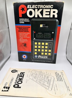 Entex Electronics 5 Card Draw Poker Electronic Handheld Game Works 1979 ...