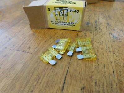 BLADE TYPE FUSE 20 AMP AUTOMOTIVE YELLOW 20 AMP FUSES LOT OF 5 PIECES ...