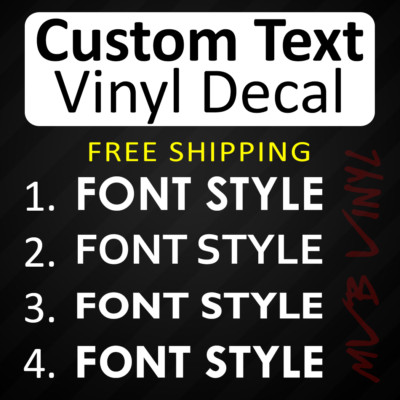 Block Font Custom Text Vinyl Decal Sticker | Bold Caps Lettering 628 | eBay