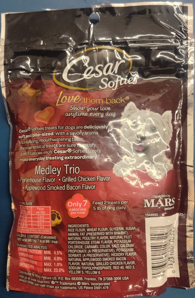 Pack of 4 Cesar Softies Medley Trio Dog Treats 70 Ct 6 Oz (BB: 10/23 ...