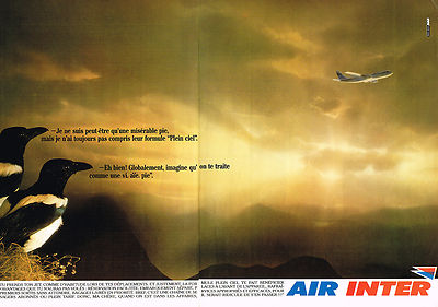 PUBLICITE ADVERTISING 044 1988 AIR INTER compagnie aérienne ( 2 pages ...