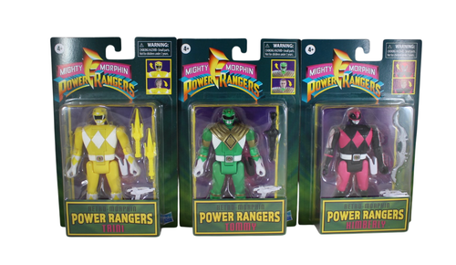 Mighty Retro Morphin Power Rangers Yellow Green Pink Trini Tommy ...