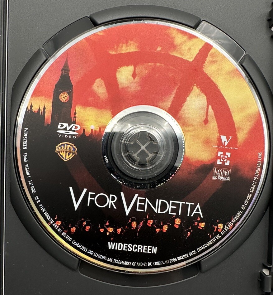 V For Vendetta DVD Natalie Portman Hugo Weaving John Hurt Free Shipping ...