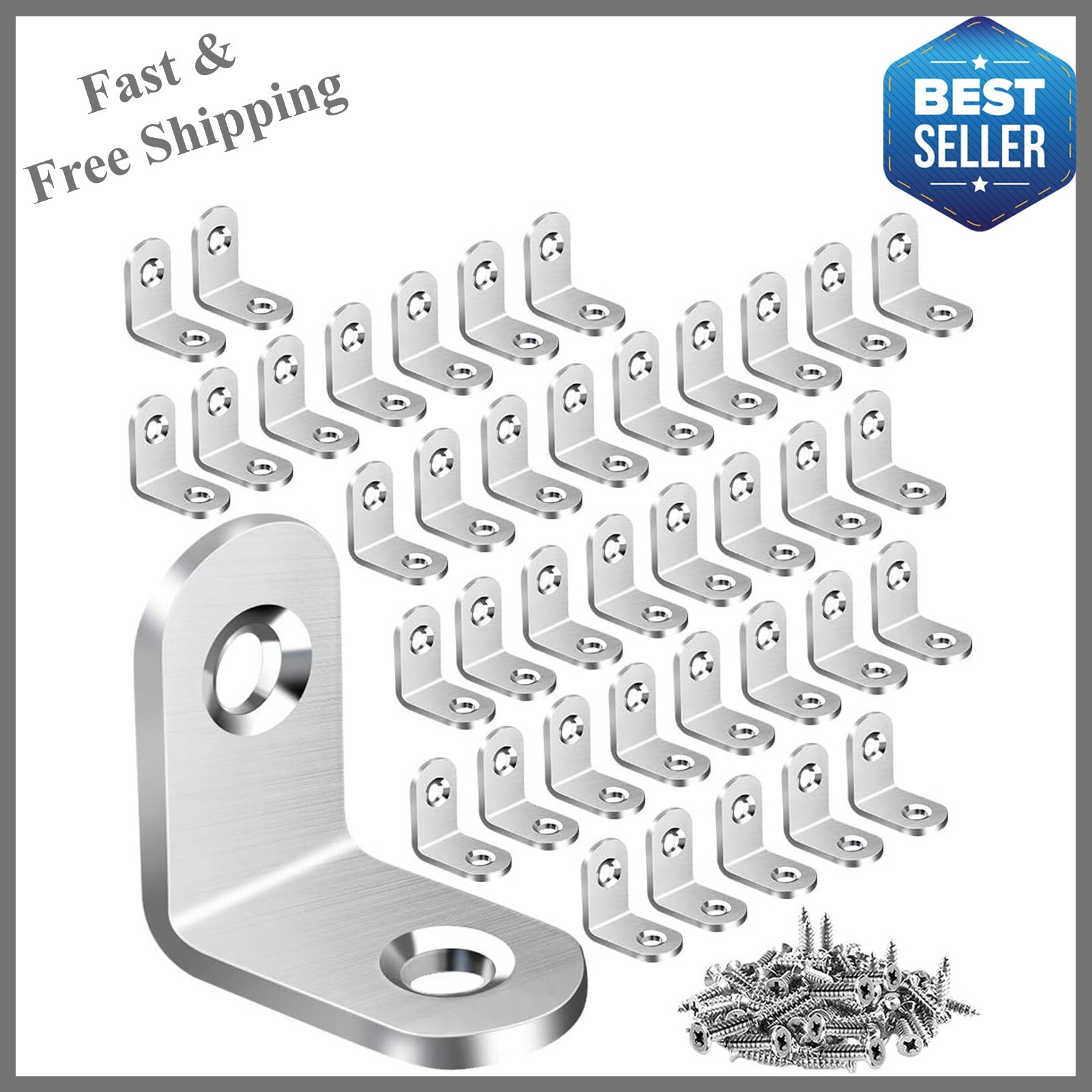 40PCS L Bracket Corner Brace Small L Brackets for Wood, Metal Corner ...