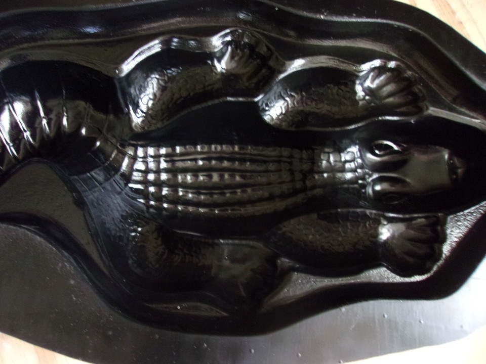 Alligator mold concrete plaster casting gator mould 19" x 8" x up 2.75 ...