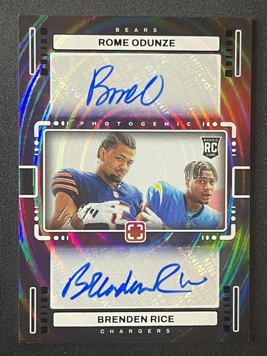 1/1 ROME ODUNZE BRENDEN RICE DUAL ROOKIE AUTO AUTOGRAPH 2024 PHOTOGENIC ...