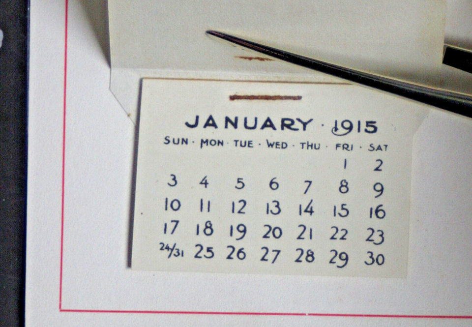 New Year Large Year Date - Full Year Calendar 1915 PC2224 | eBay