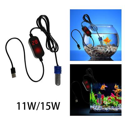 USB Small Fish Tank Heater with Built in Thermometer Small Tank Heater ...