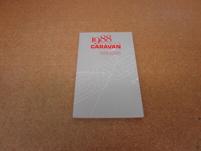 1988 Dodge Caravan minivan van owners manual ORIGINAL literature book ...