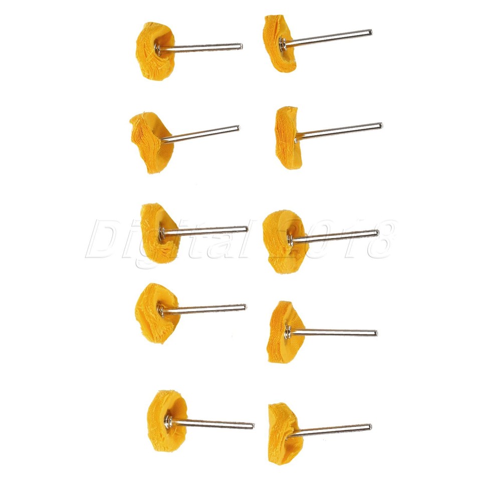25X3mm Yellow Cloth Polishing Round Wheel Shank Brushes For Rotary ...