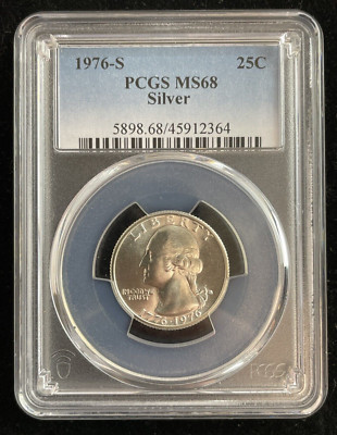 1976-S PCGS MS68 Washington SILVER Quarter (New PCGS Label) Gorgeous ...