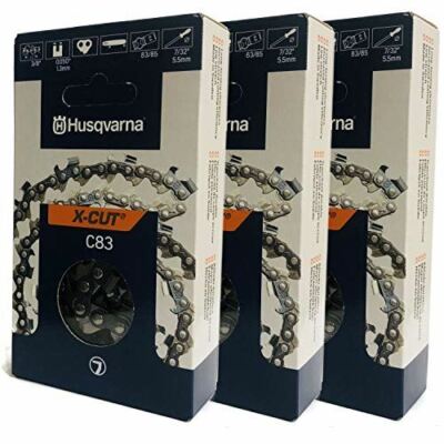 Husqvarna 585550084 24" C83 X-Cut 24" Chain 3/8" .050" 84 DL 3 Pack ...