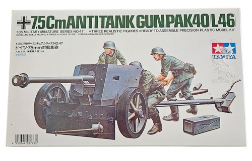 1/35 Tamiya 7.5cm Anti Tank Gun Pak 40 L46 WW2 German Plastic Model Kit ...