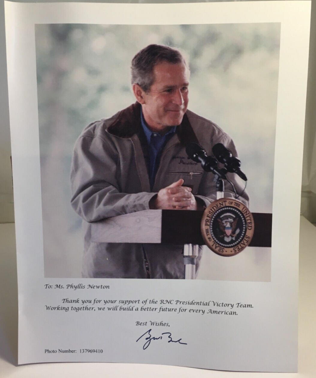 George W. Bush Campaign Photo Autopen Signed (At Podium) | eBay