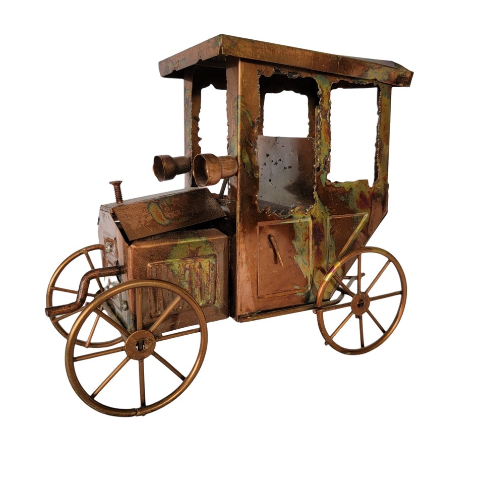 Vintage Brass Copper Model T Style Car Music Box Collectible Home Decor ...