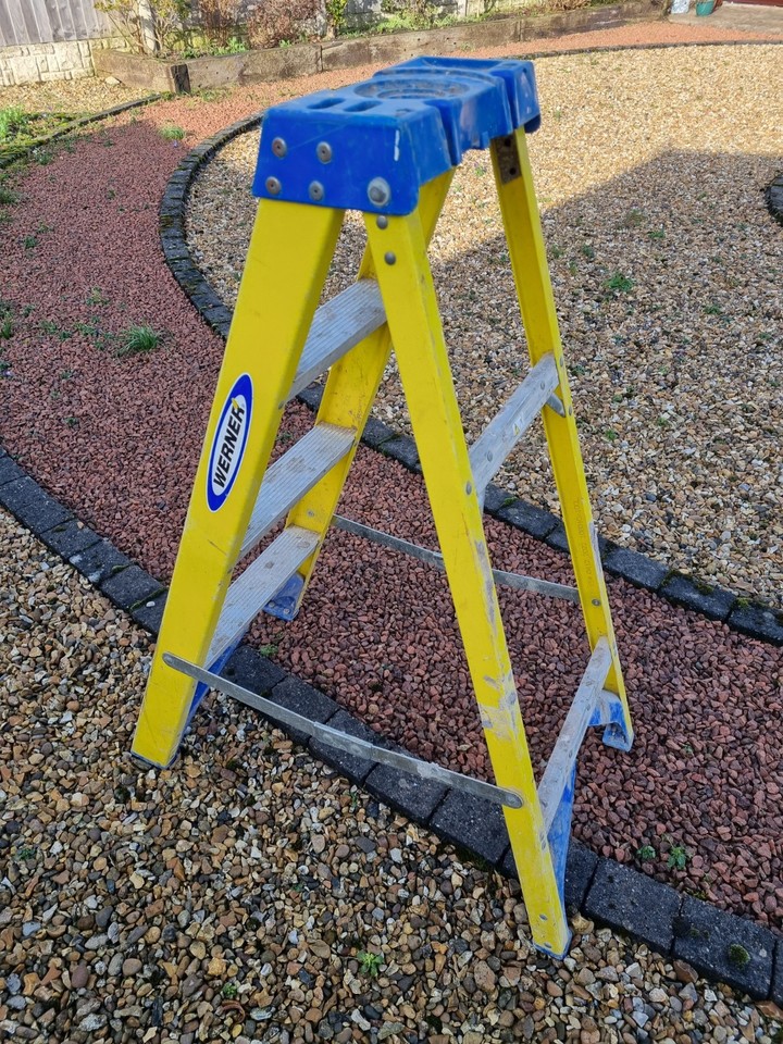 Werner 3 Tread Fiberglass Electrical Step Ladders | eBay UK