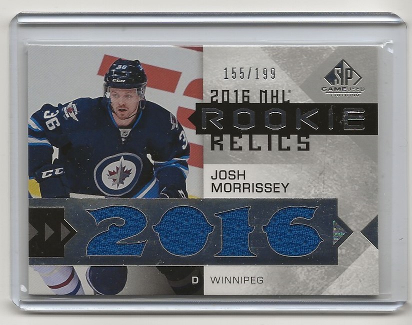 16-17 2016-17 SP Game Used Rookie Relic Blends #RRBJM Josh Morrissey ...